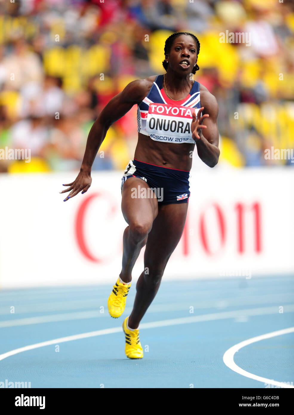 Great Britain's Anyika Onuora competes in the Women's 200m heats on day ...