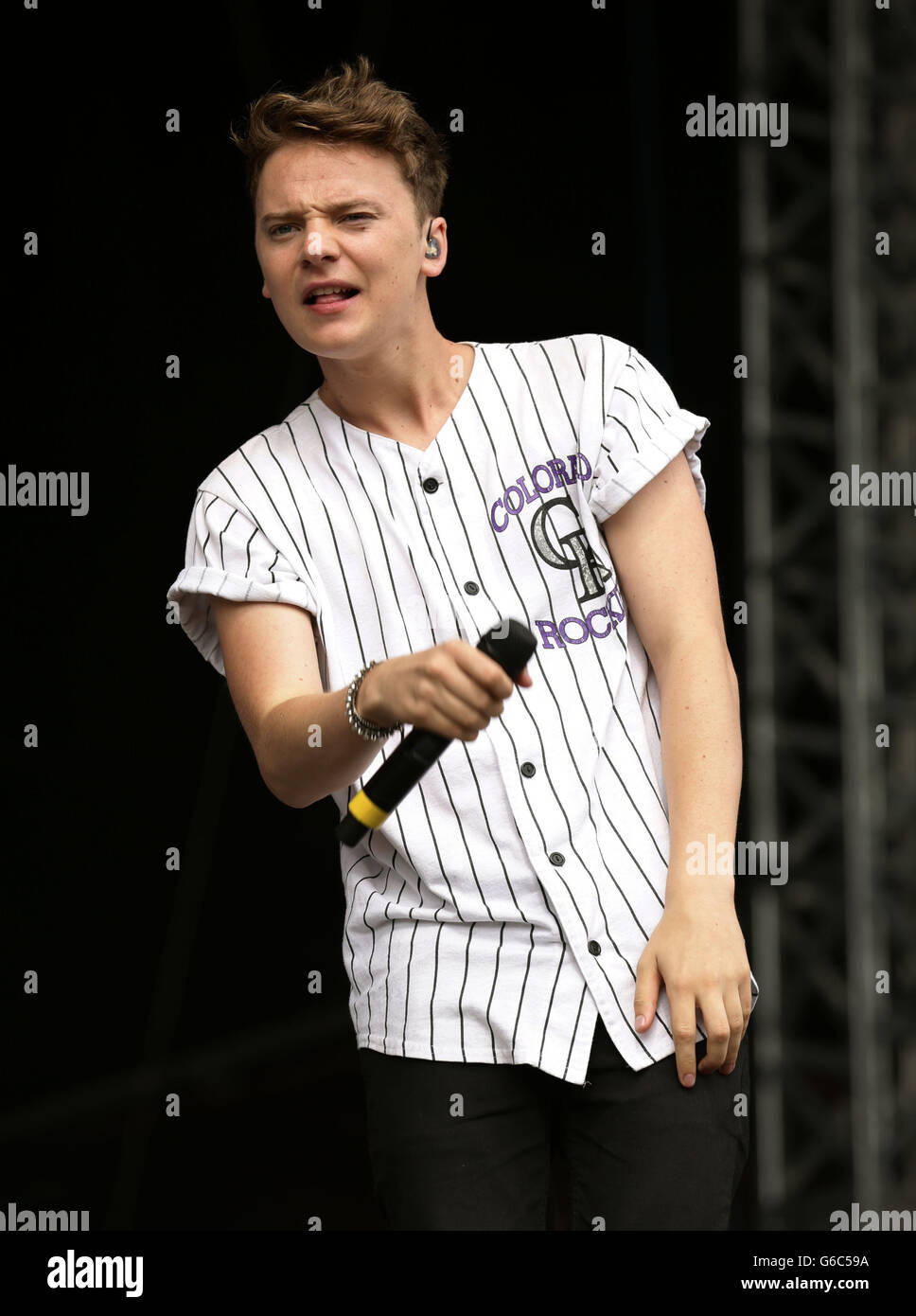 Conor Maynard performing on the 4 Music Stage during the V Festival, at ...