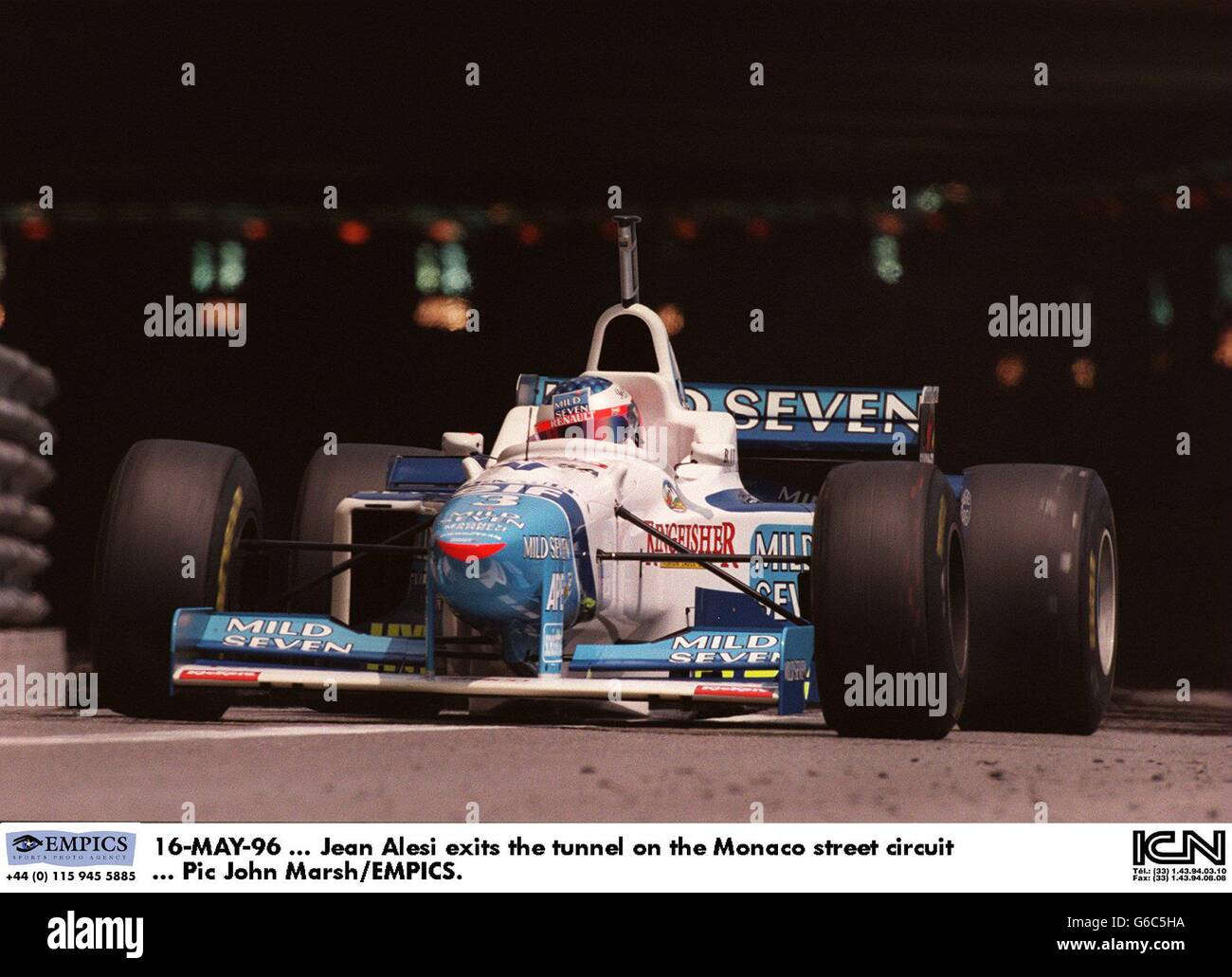 Jean alesi exits tunnel on monaco street circuit hi-res stock ...
