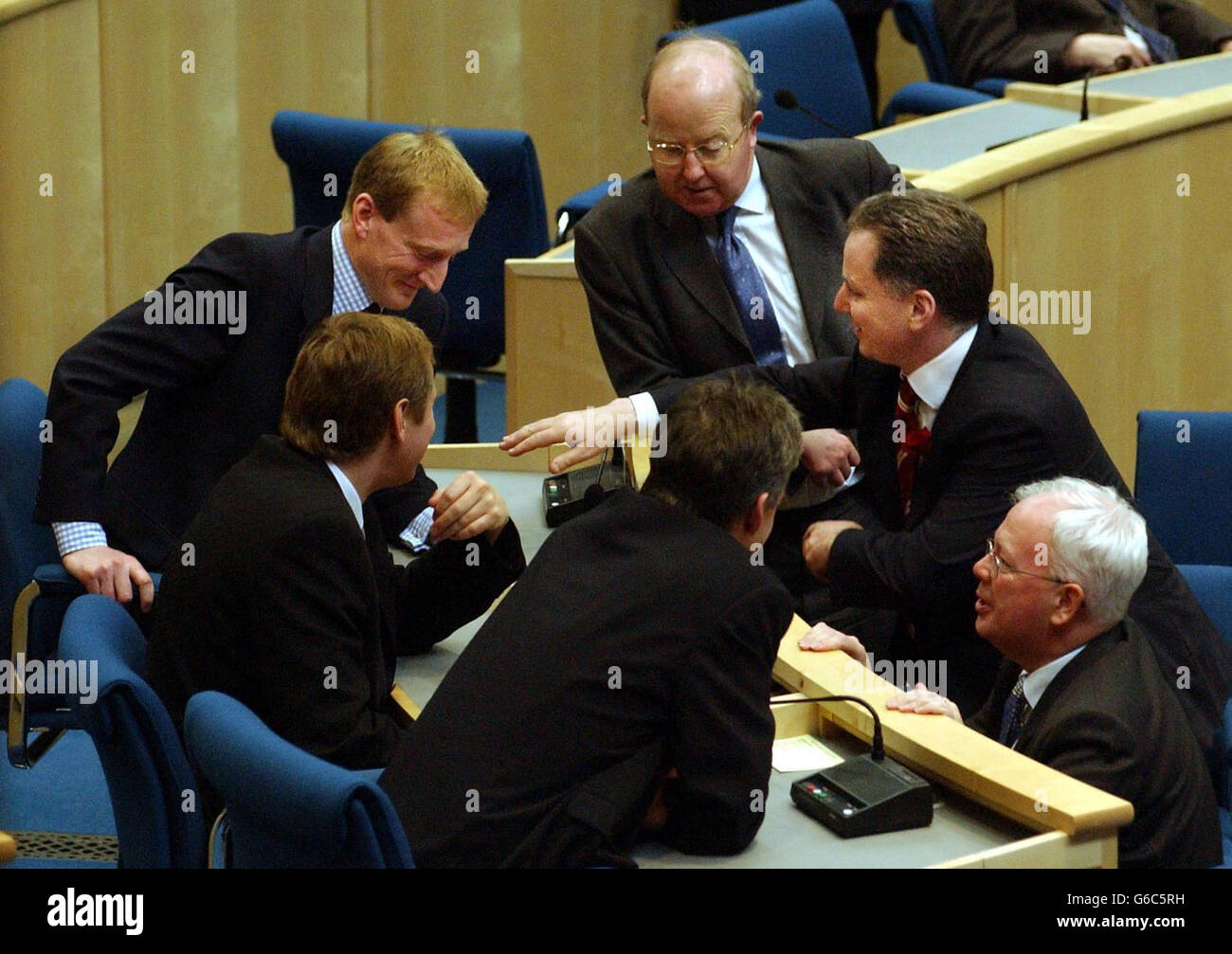 (Left - right back row) Liberal MSP Tavish Scott Ross Finnie, Scottish ...