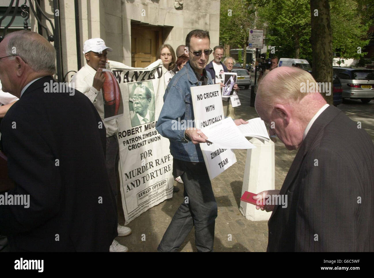 Human Rights campaigner Peter Tatchell hands out 'Stop The Tour ...