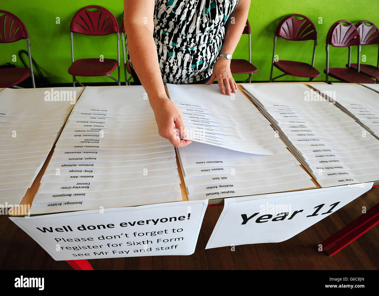 General view of gcse results at colonel frank seely school hi-res stock ...