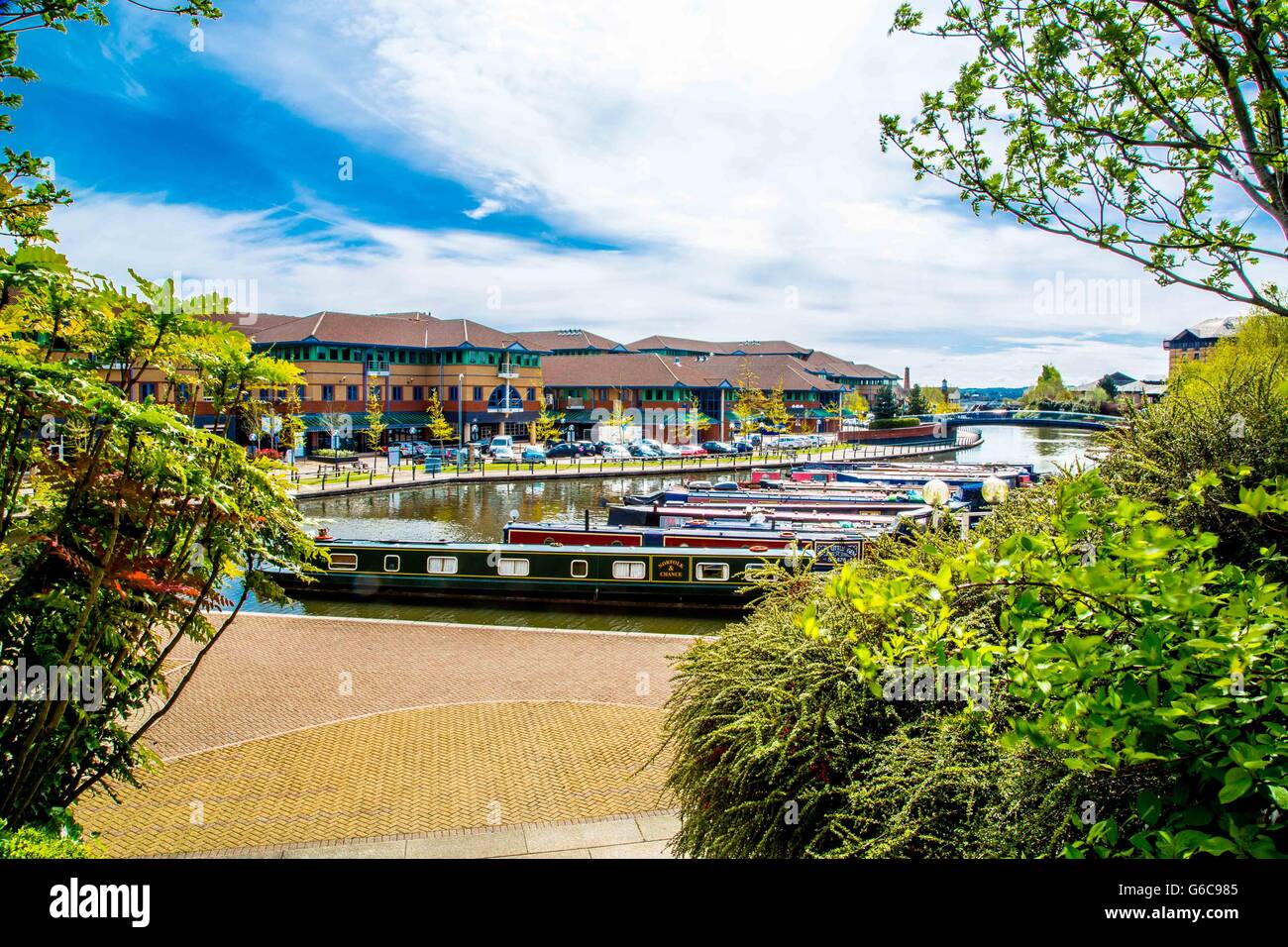 Boats, offices and restaurants at The Waterfront, Merry Hill, Brierley ...