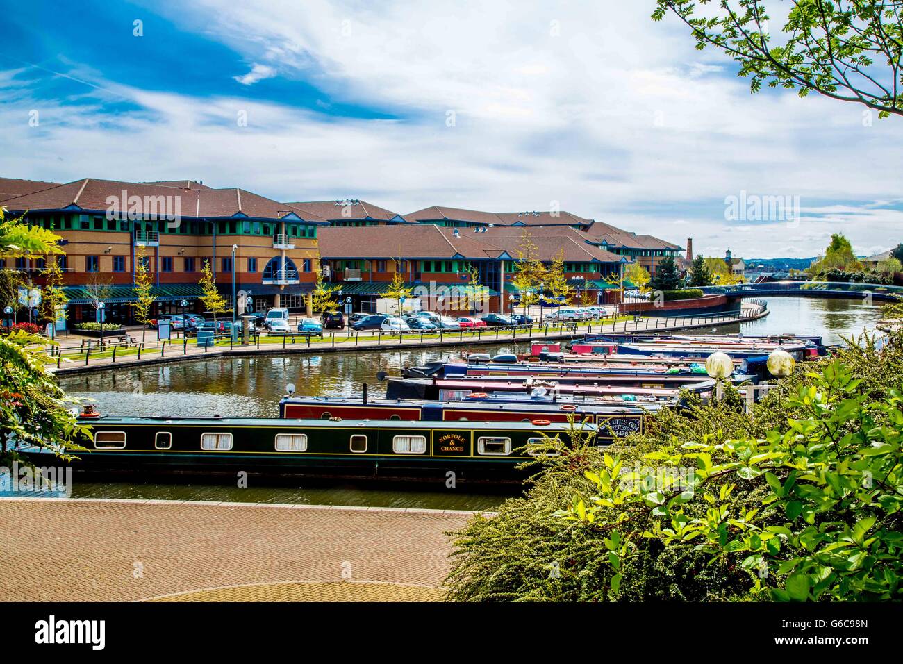 Boats, offices and restaurants at The Waterfront, Merry Hill, Brierley ...