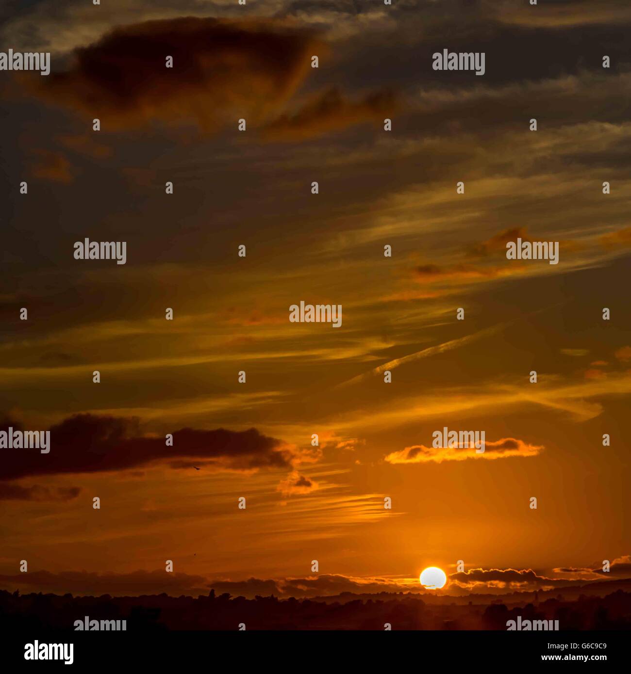 Sunset sun set yellow orange sky skies hi-res stock photography and ...