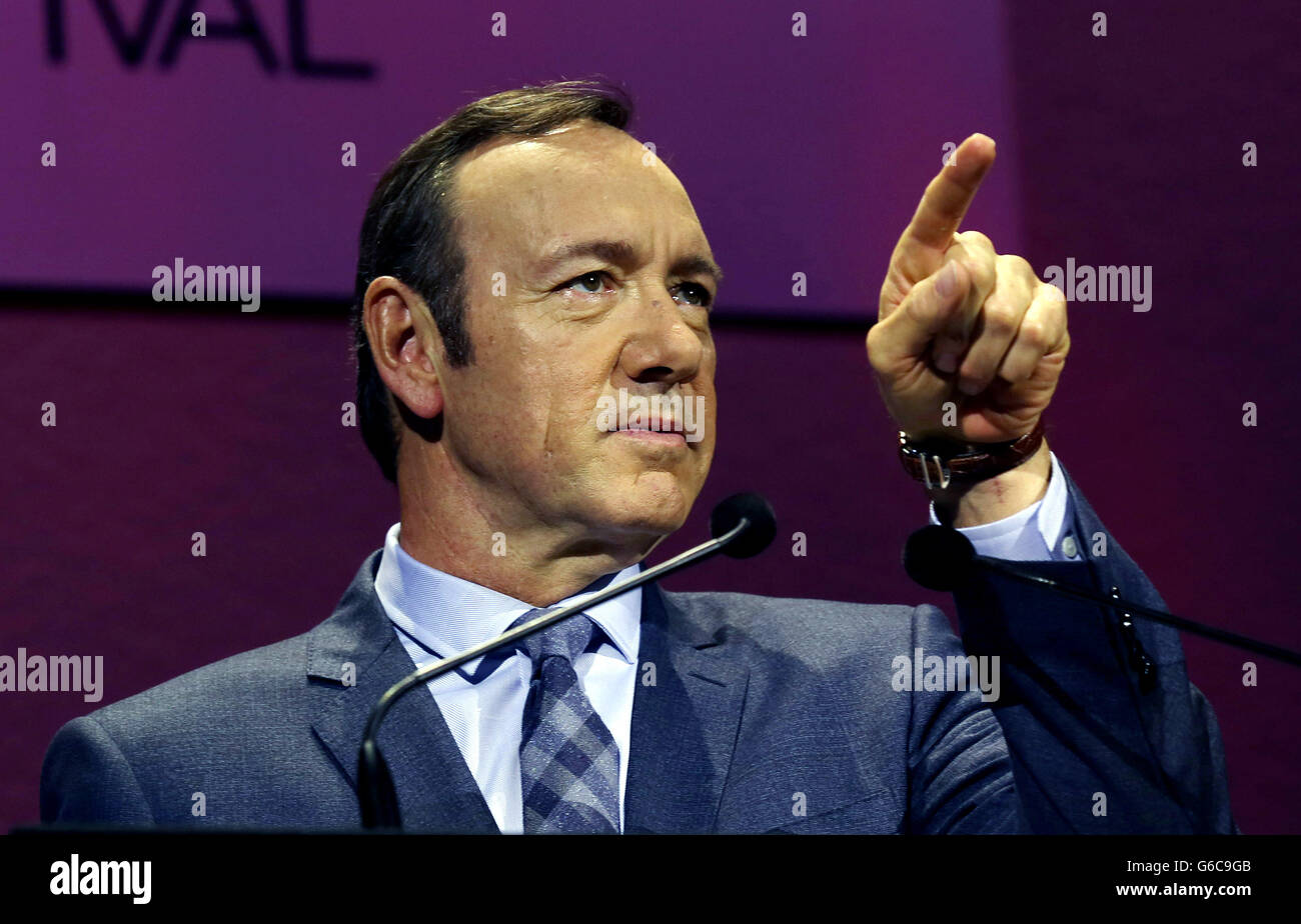 Double-Oscar winner Kevin Spacey at a rehearsal before delivering the ...