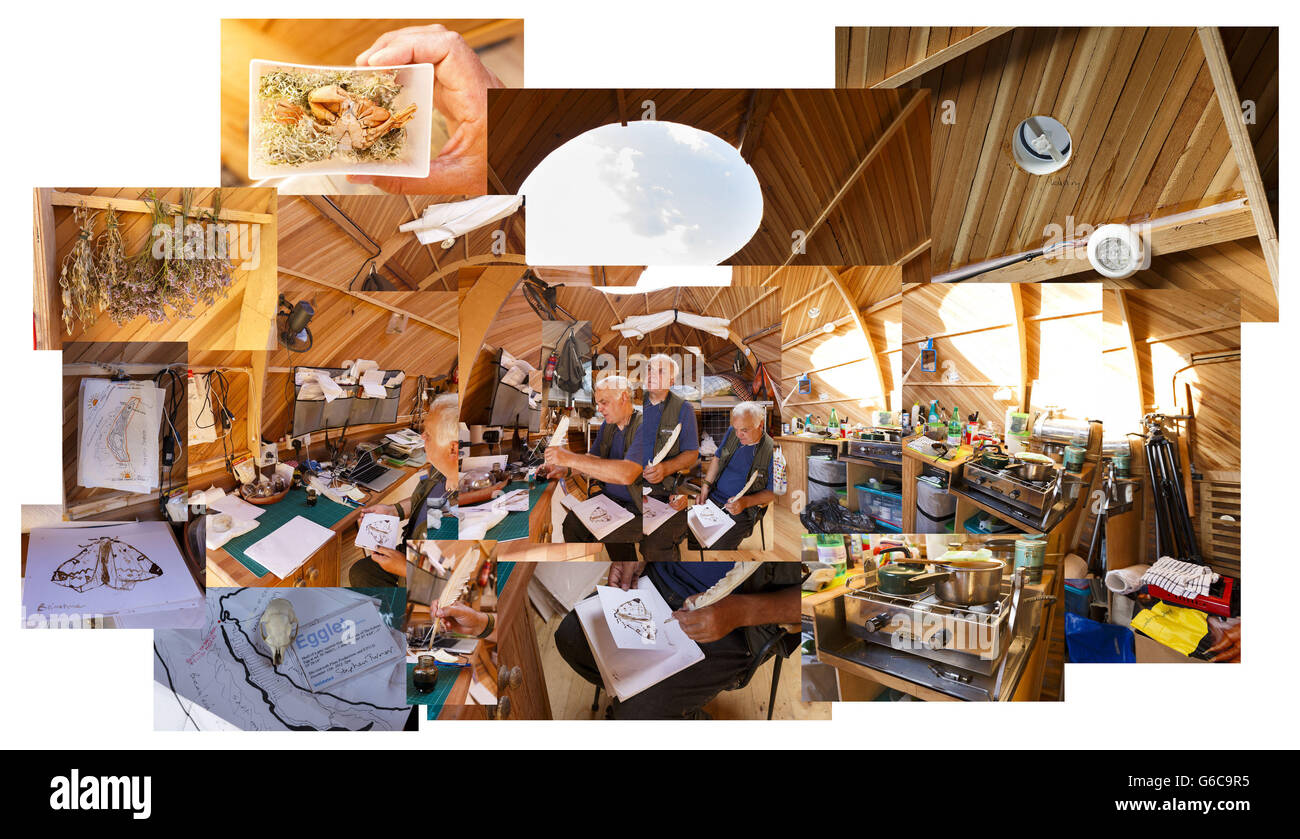 Composite image featuring artist Stephen Turner from Kent at work ...