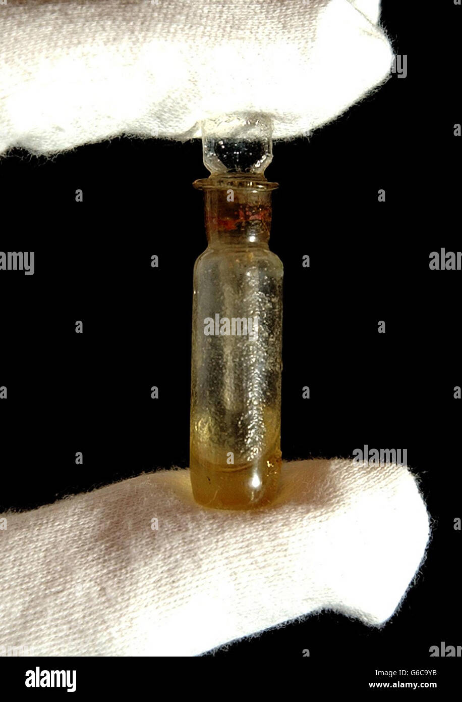 Exhibition artifacts museum perfume historical white gloves ...