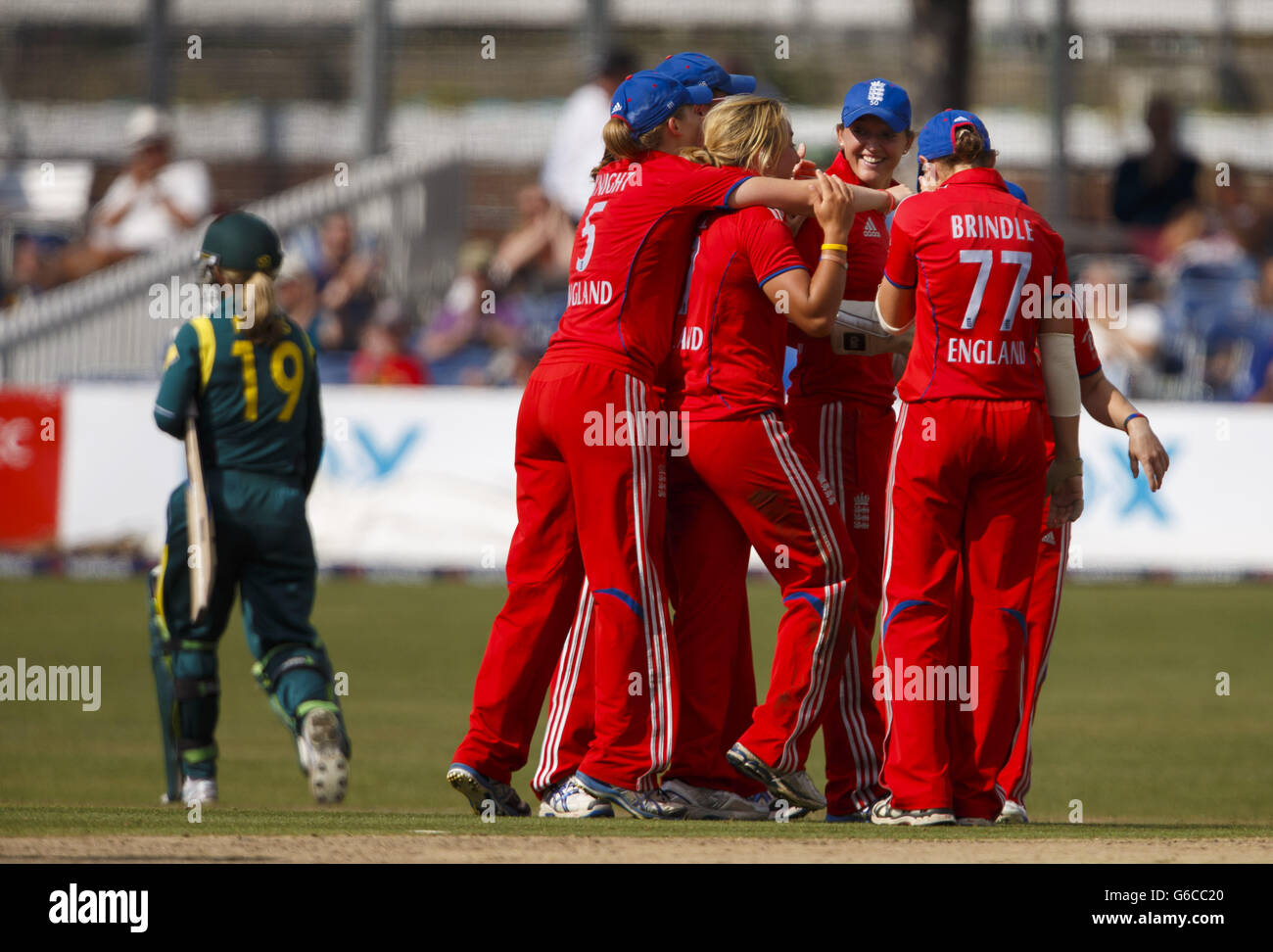 Australia's Jodie Fields heads back to the pavilion after being stumped ...