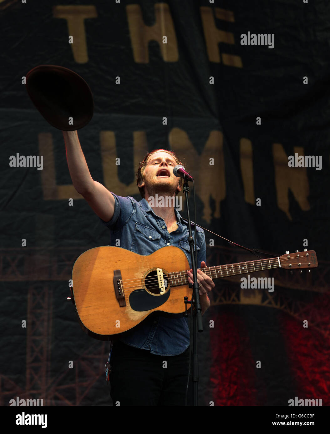 Wesley Schultz of The Lumineers performing on the Main Stage, during ...