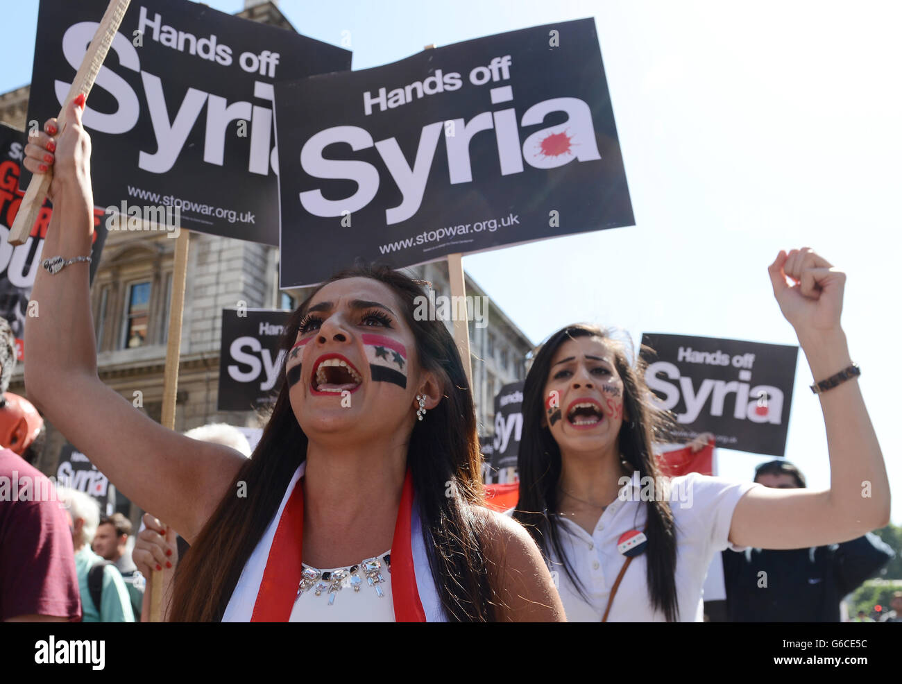 Demonstrators take part in a march in central London, to protest about ...