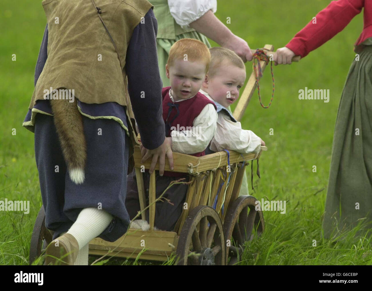 Twins Morgan (left) and Lewis King, aged two, from Caerphilly south ...