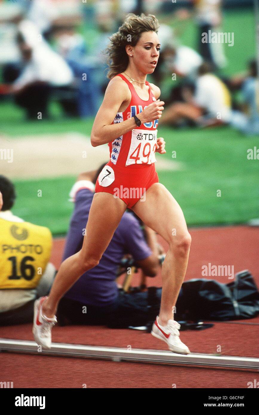 World Championship Athletics. Mary Decker, USA - women's 3000m Stock ...