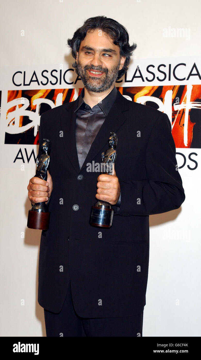 Andrea Bocelli Classical BRIT Awards Stock Photo - Alamy