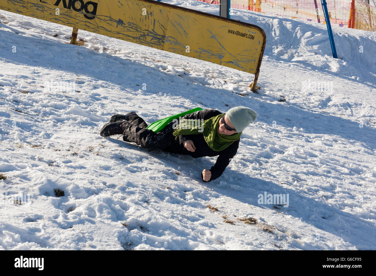 Skiing and sliding, winter time in Tatra Mountains Stock Photo - Alamy