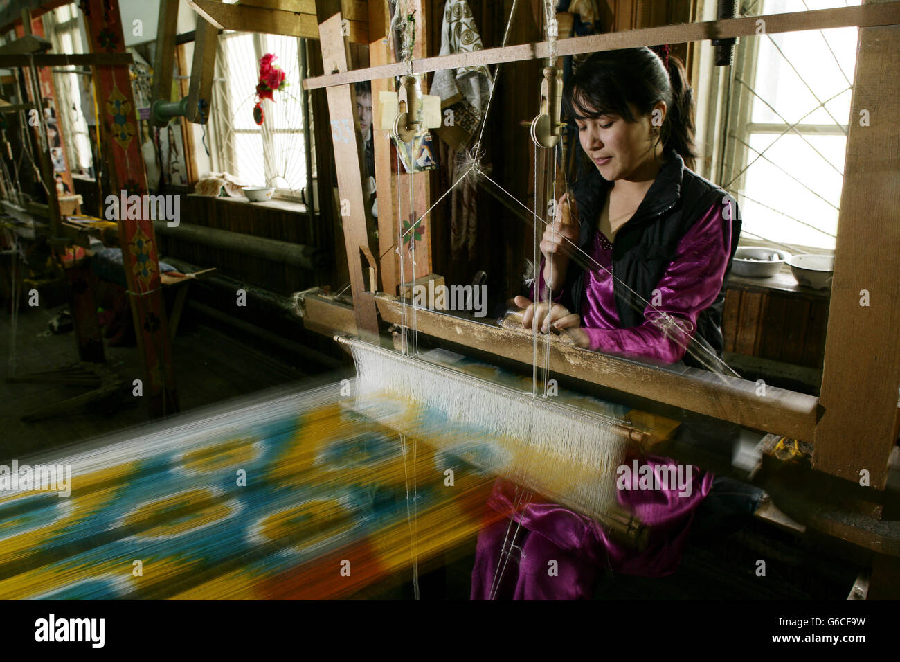 Yodgorlik Silk Factory Traditional methods of silk production Stock ...