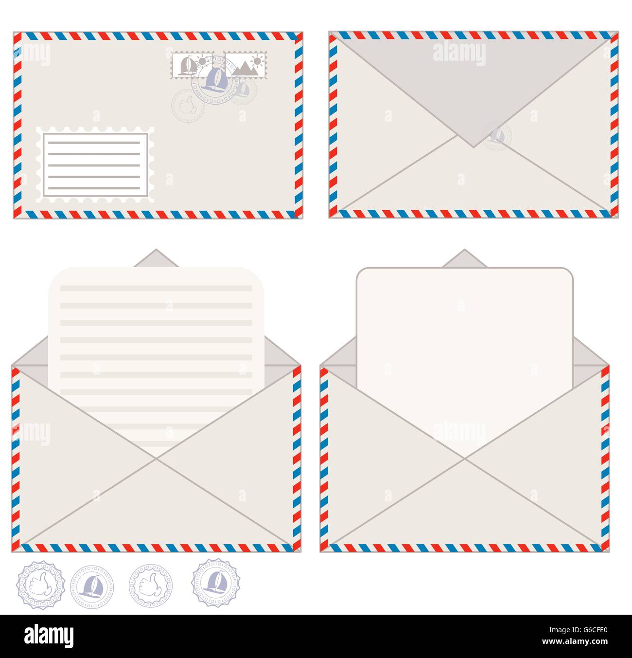 Mail Envelope And Postcard, Vector Illustration Stock Vector Image ...