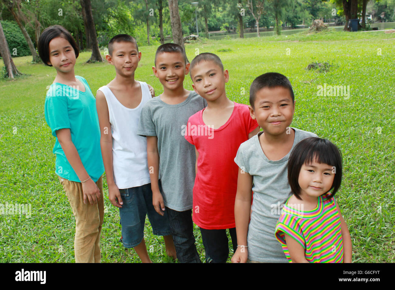 Six children hi-res stock photography and images - Alamy