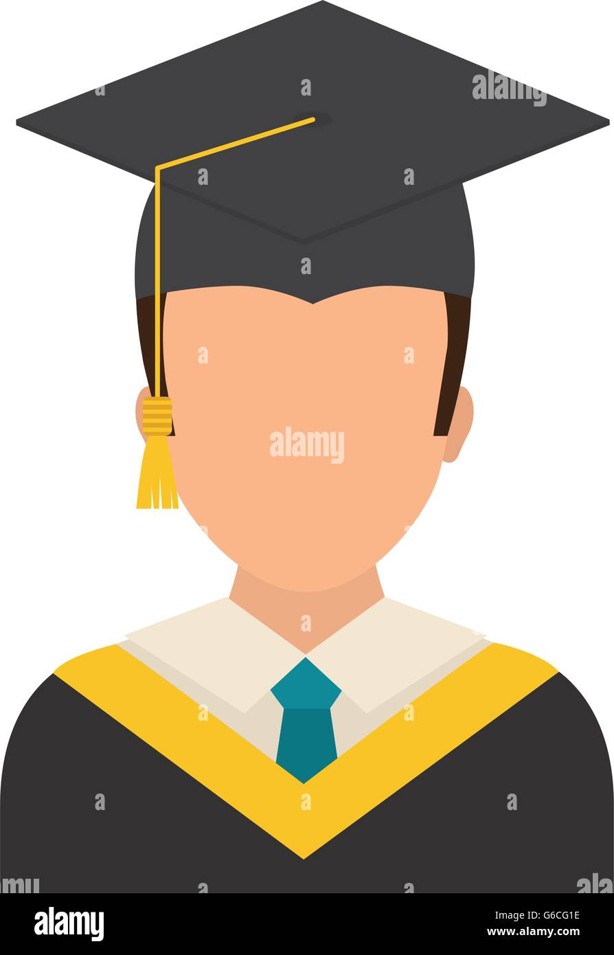 Graduation cap and boy icon. University design. Vector graphic Stock ...