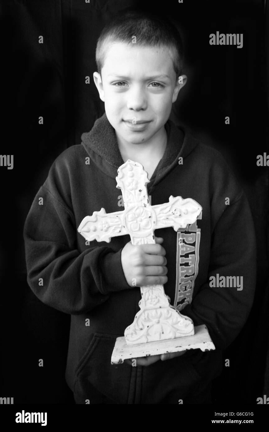 Portrait of catholic school boy Stock Photo - Alamy