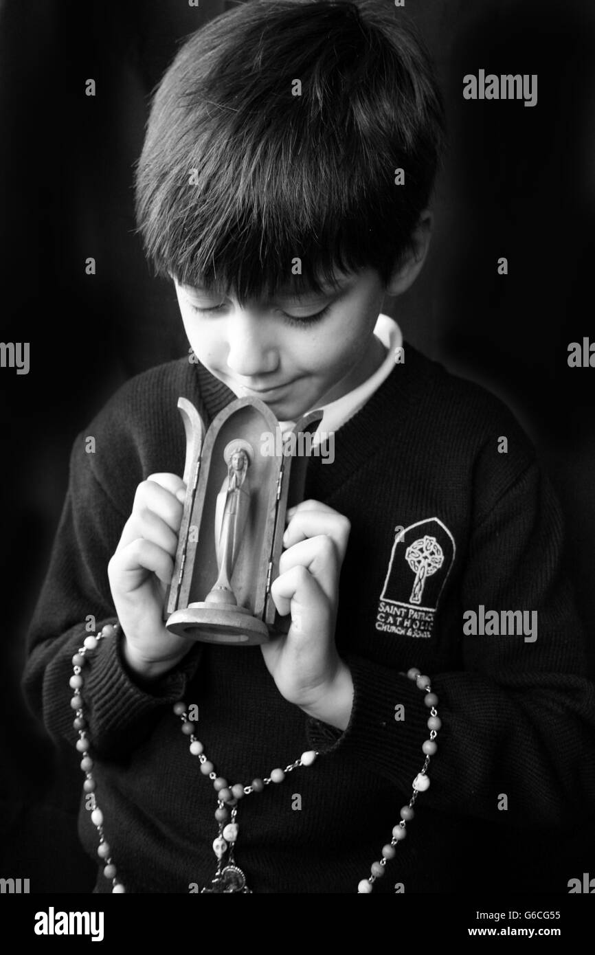 Portrait of catholic school boy Stock Photo - Alamy