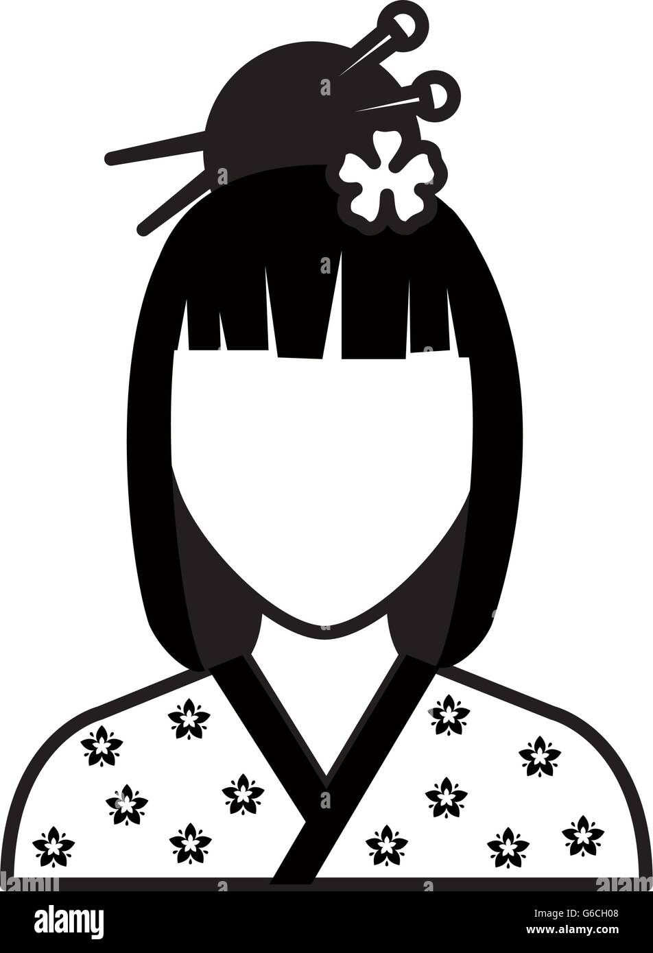 Traditional woman icon. Japan culture. Vector graphic Stock Vector ...