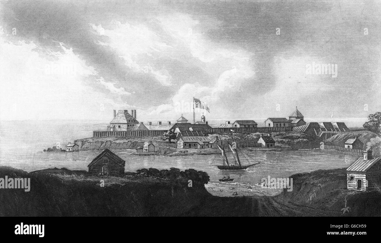 1810s FORT NIAGARA TAKEN FROM THE BRITISH SIDE OF THE RIVER AT NEWARK ...