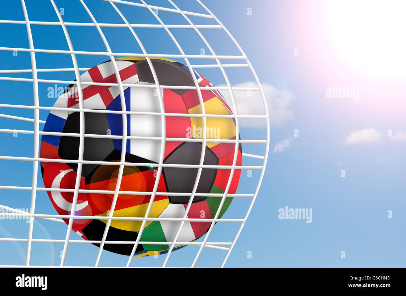 a view of a football ball in european football championship Stock Photo ...