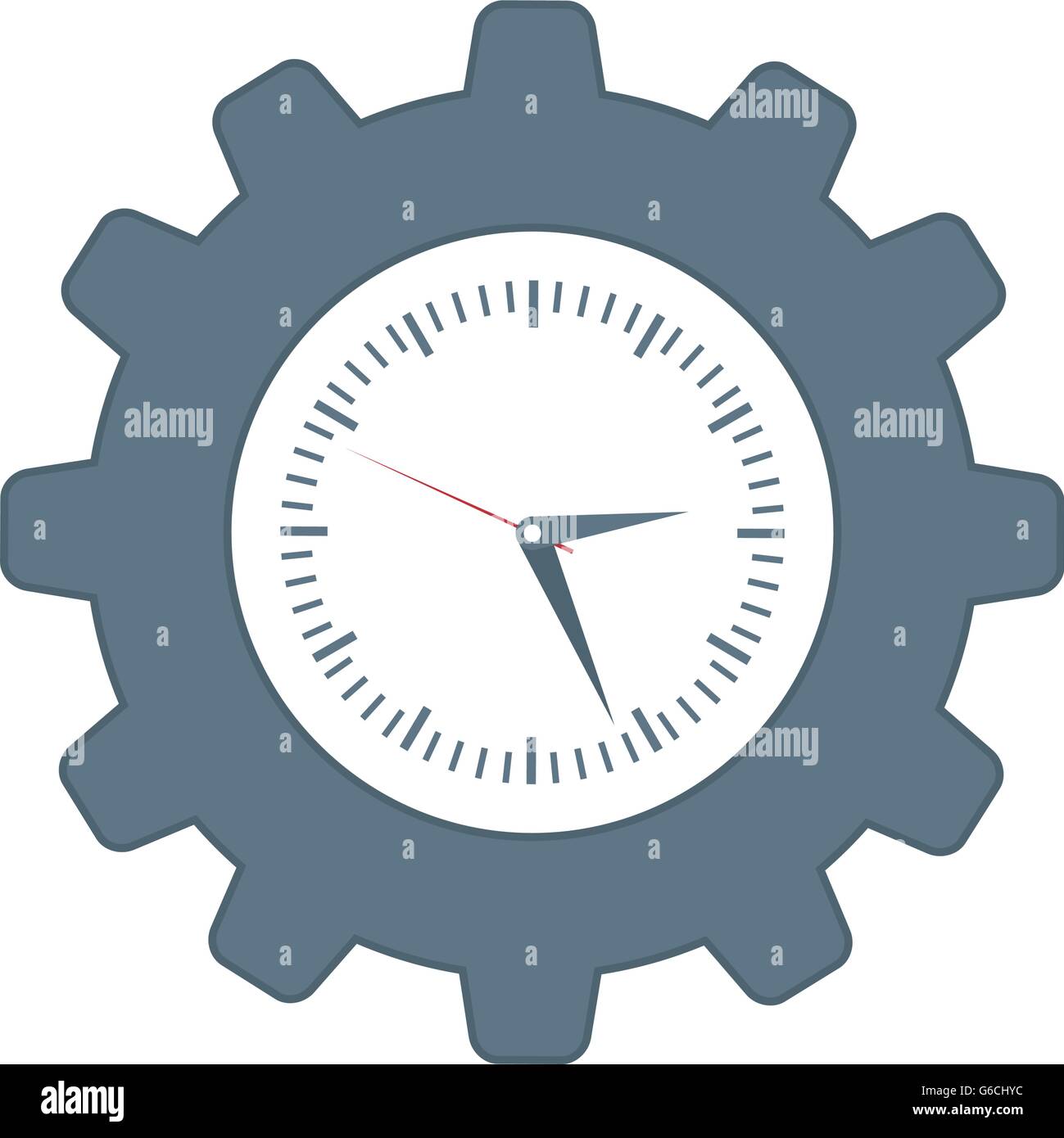 Clock inside gear icon. Time design. Vector graphic Stock Vector Image ...