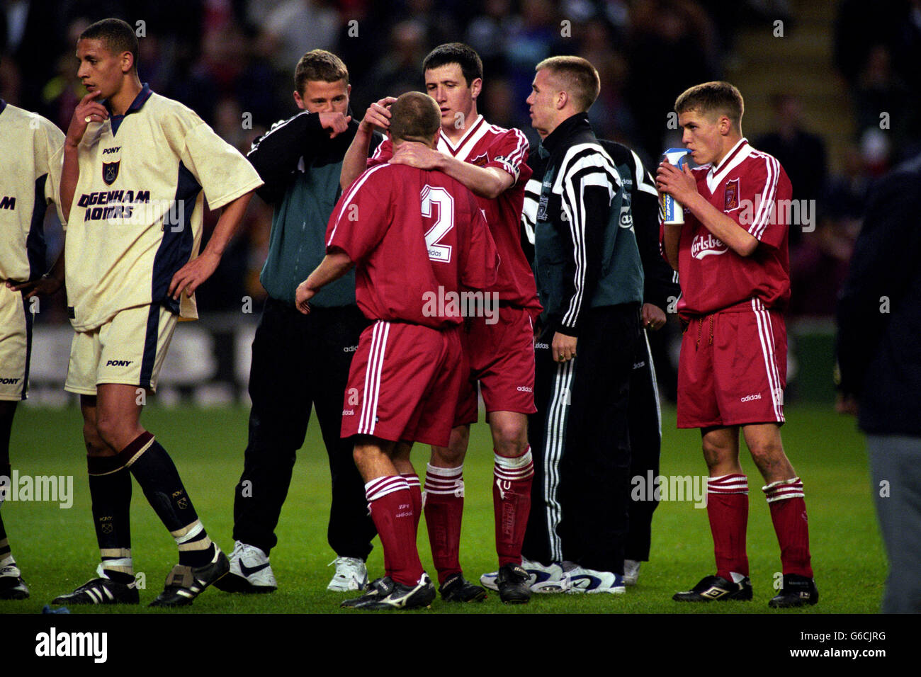 Lee Prior, Liverpool is congratulated on winning the F.A. Youth cup ...