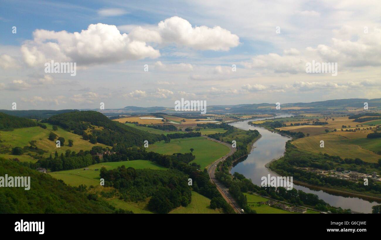 River winding through fields Stock Photo - Alamy