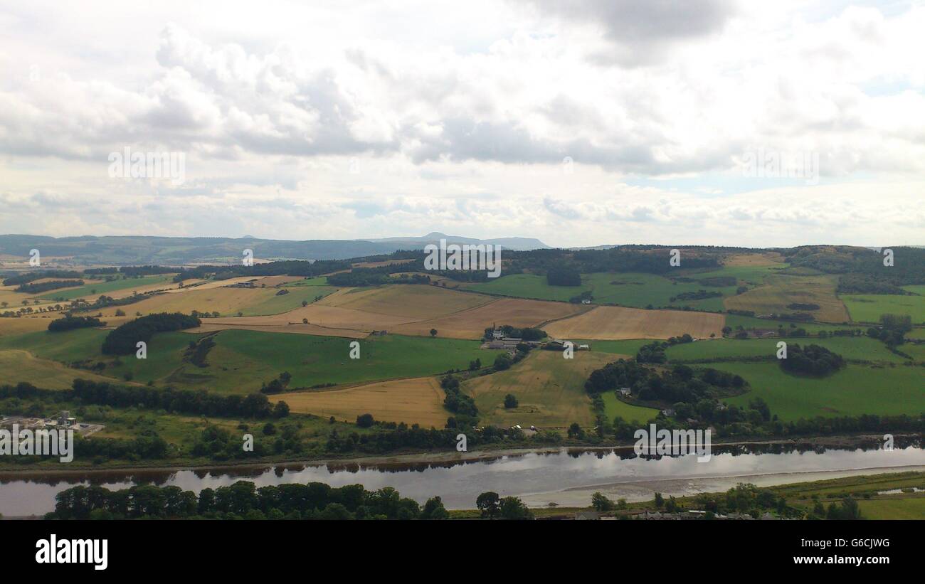 fields across the river Stock Photo - Alamy
