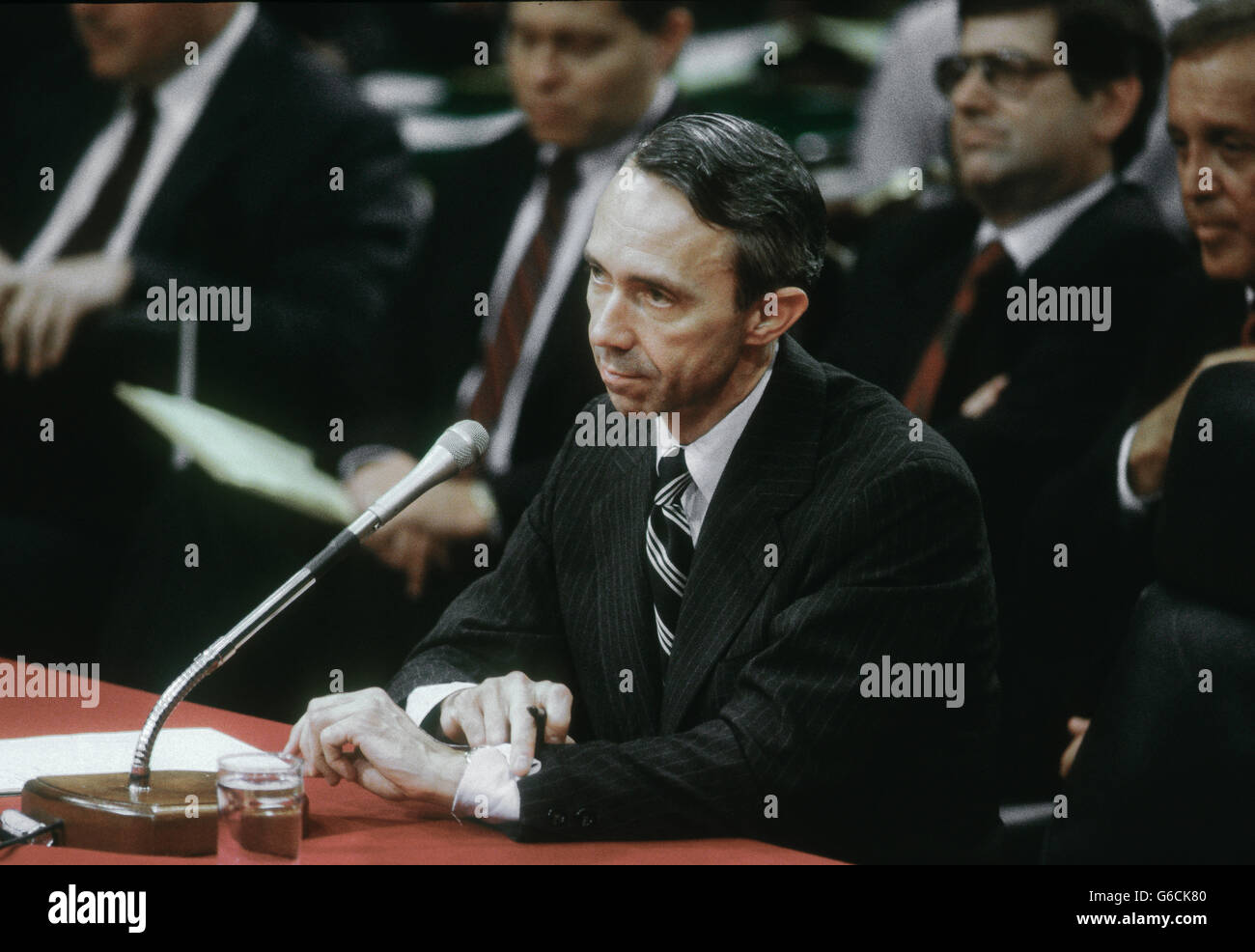 Judge David Souter testifies at his confirmation hearings before the ...