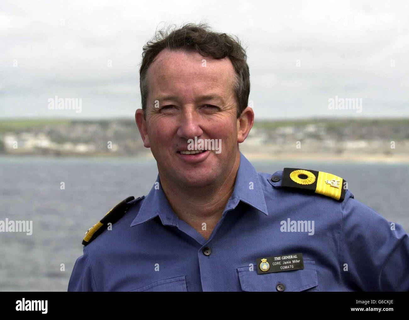 Commander Jamie Miller from Port Isaac on board HMS Ark Royal in Mounts ...