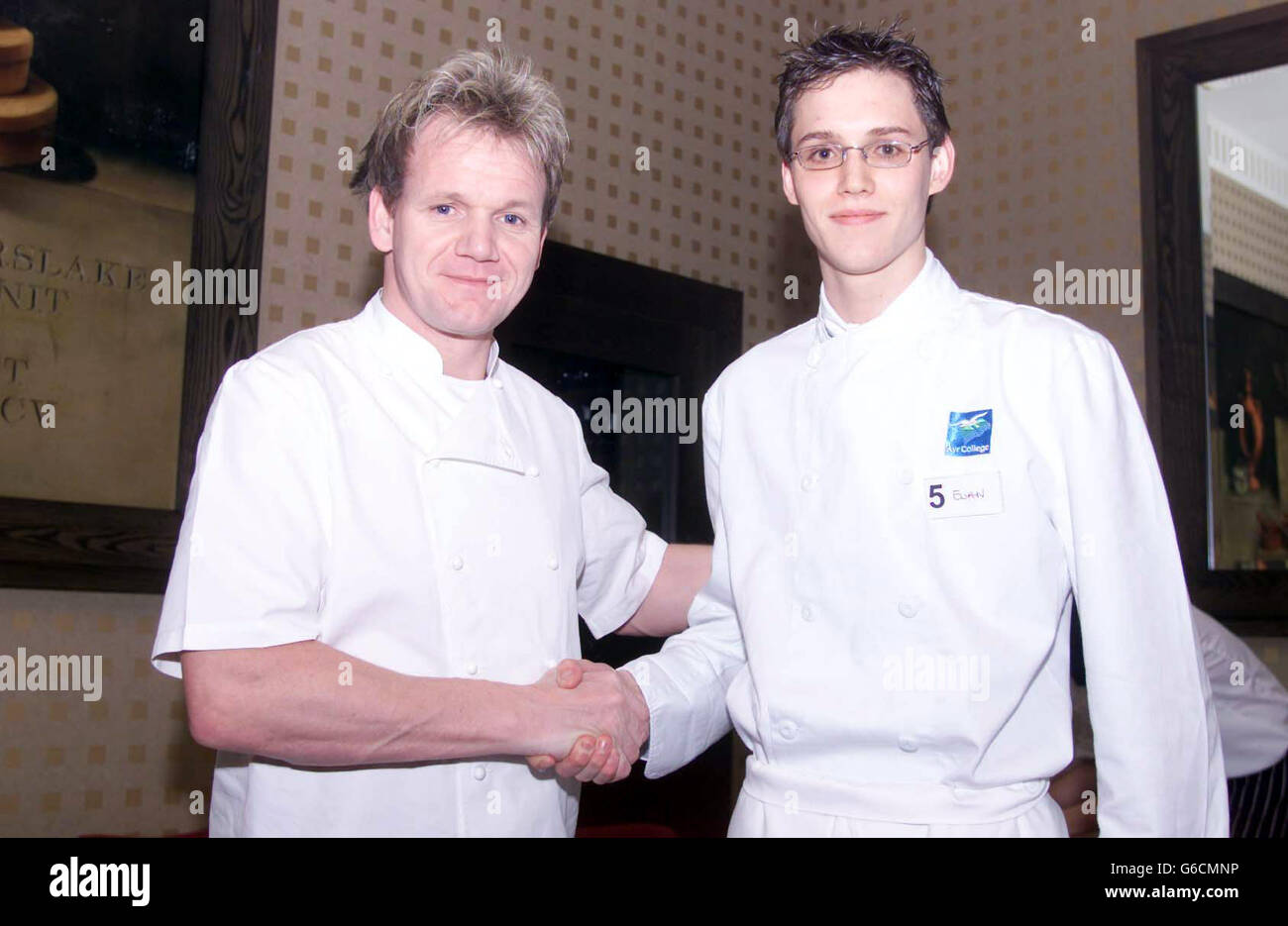 Celebrity chef Gordon Ramsay (left) with Euan Currie aged 18 from Ayr ...