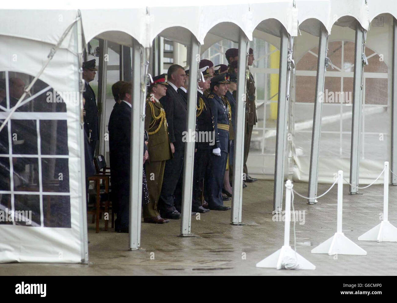 VIP's including HRH Prince Michael of Kent watch as the coffin of ...