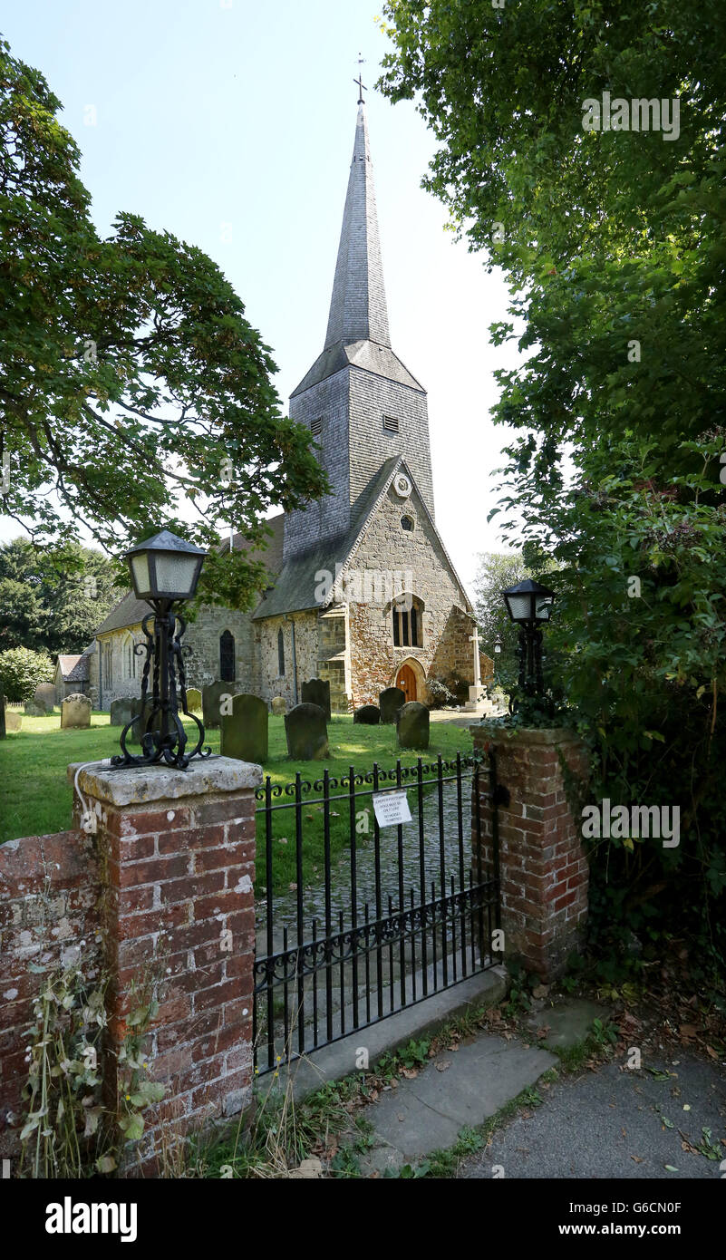 A general view of St. Mary Magdalene Church in Cowden, Kent, as an ...