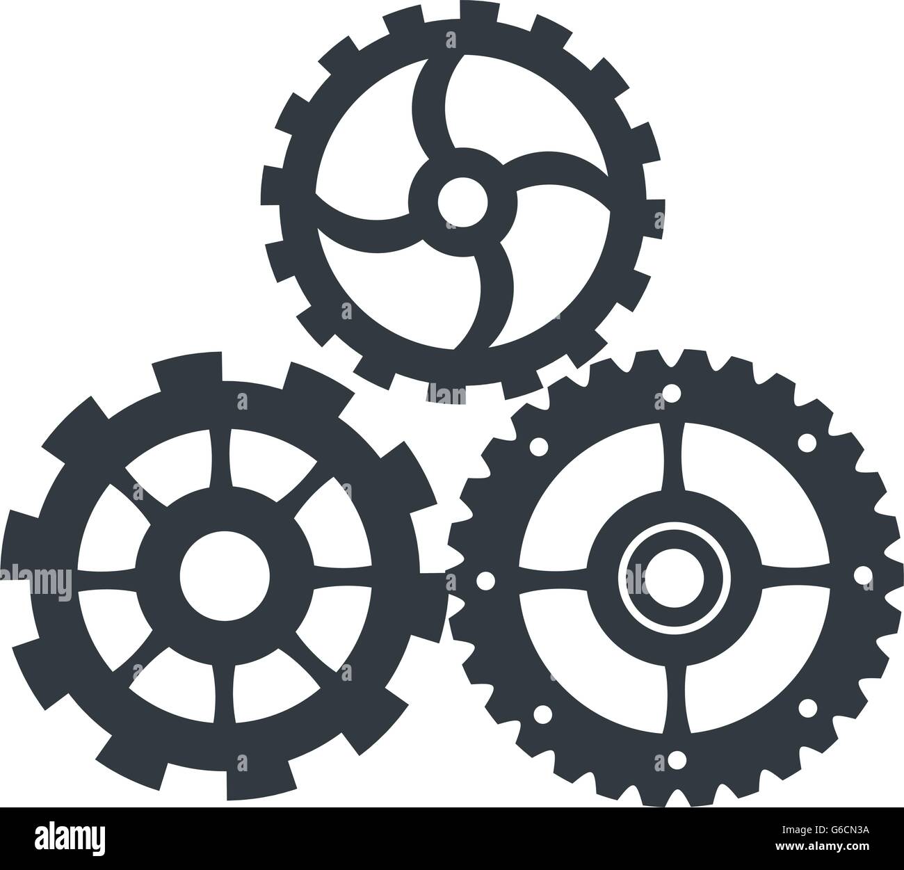 three gears icon Stock Vector Image & Art - Alamy