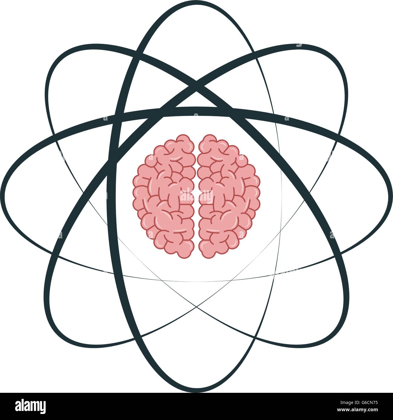 atom with brain icon Stock Vector Image & Art - Alamy