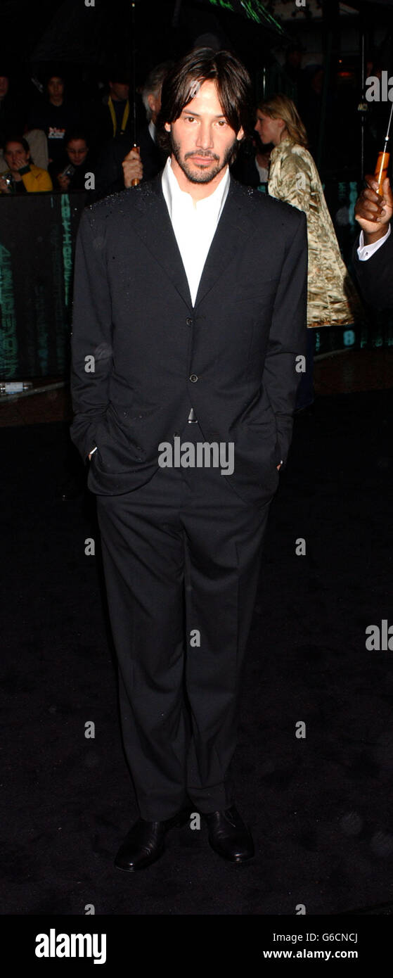 Keanu Reeves arriving for the UK premiere of The Matrix Reloaded at the ...