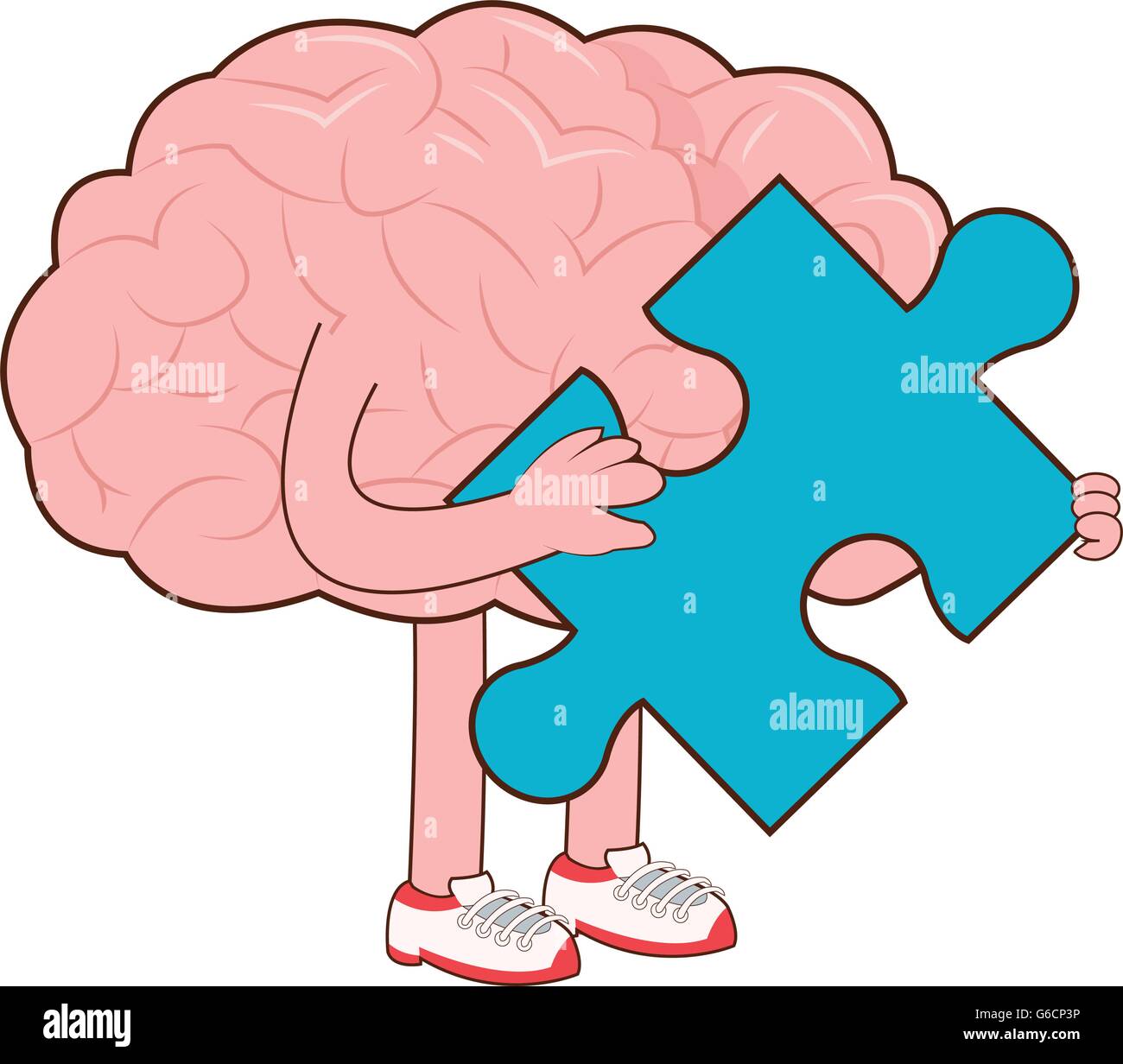 human brain with puzzle piece icon Stock Vector Image & Art - Alamy