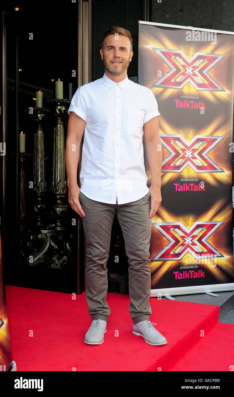 Gary Barlow arrives at the X Factor press launch held at the May Fair ...
