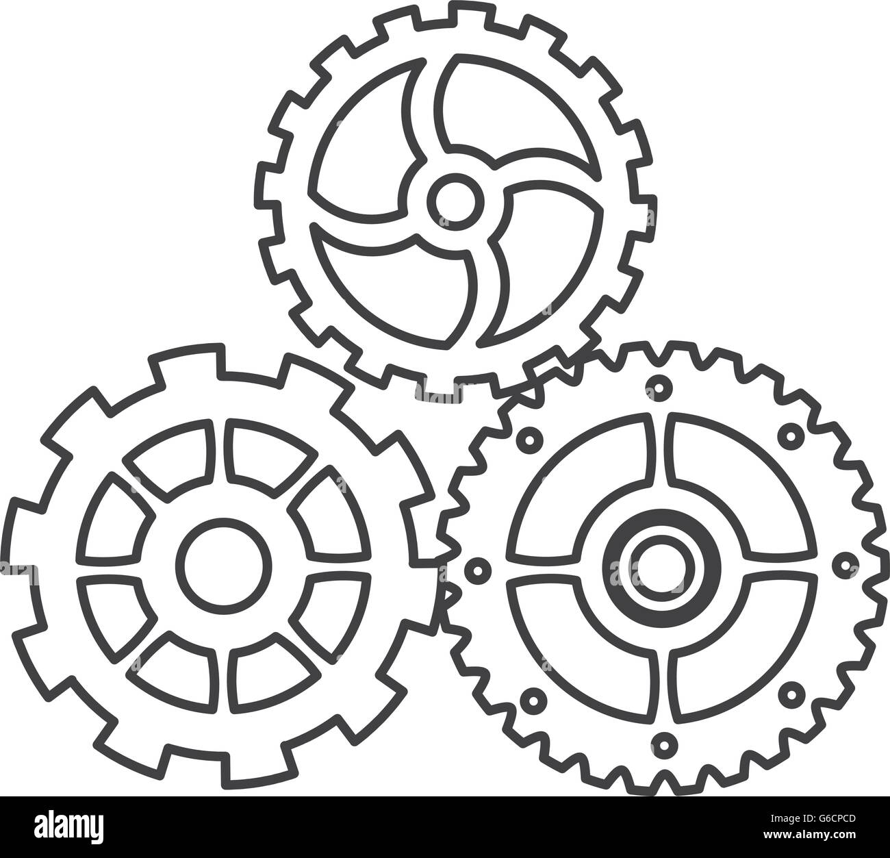 Three cogs Stock Vector Images - Alamy