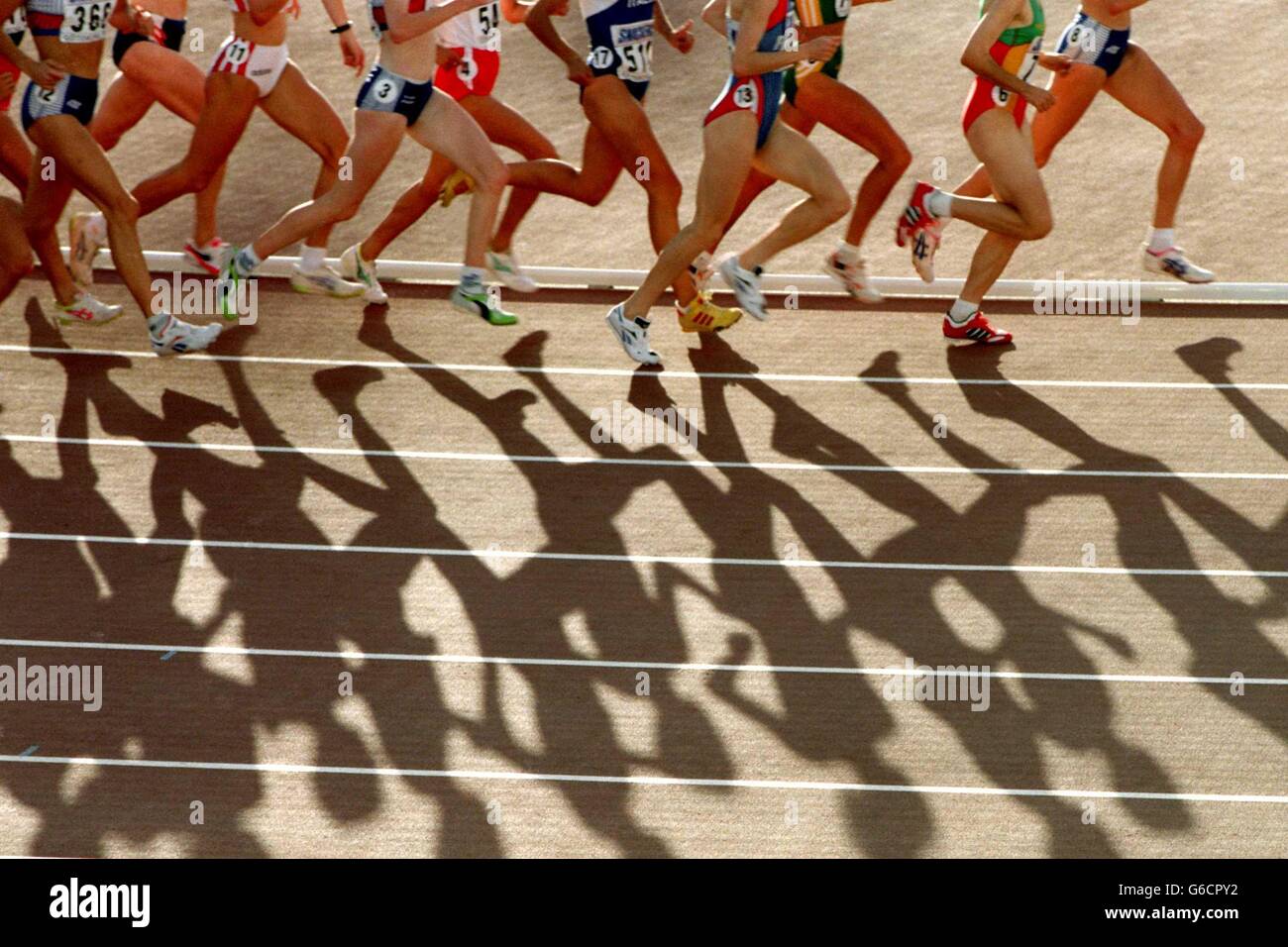 Athletics - gothenburg. Runners shadows Stock Photo - Alamy