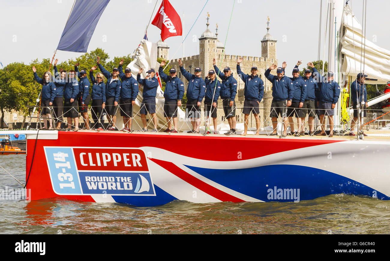 Sailing - Clipper Round the World Race - Start - London Stock Photo - Alamy