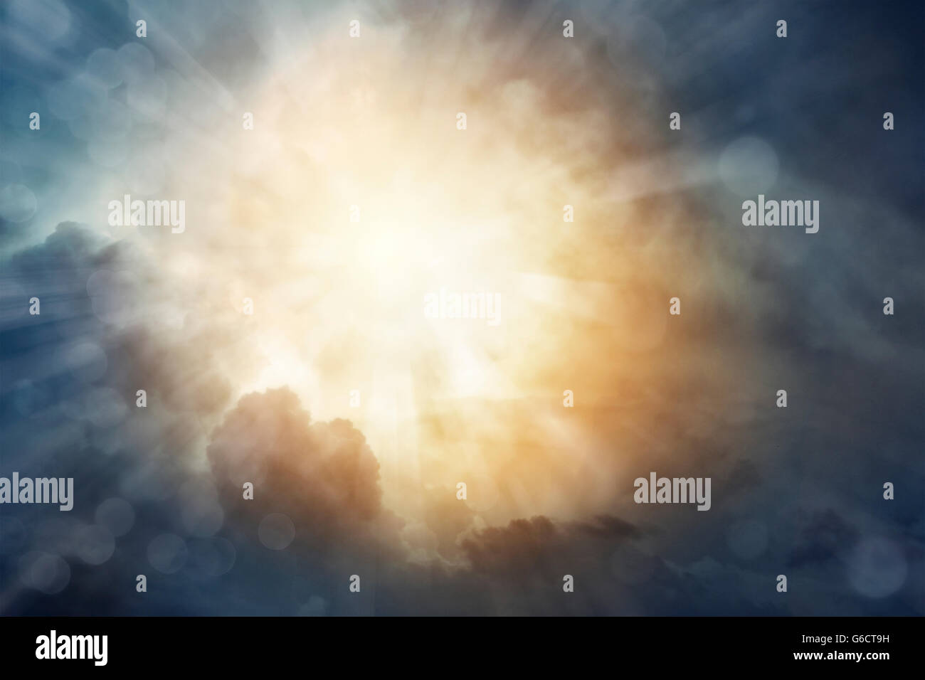 Sun rays in bright sky Stock Photo - Alamy