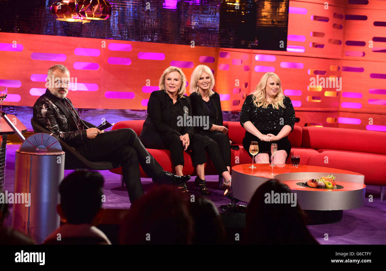 (left to right) Graham Norton, Jennifer Saunders, Joanna Lumley and ...