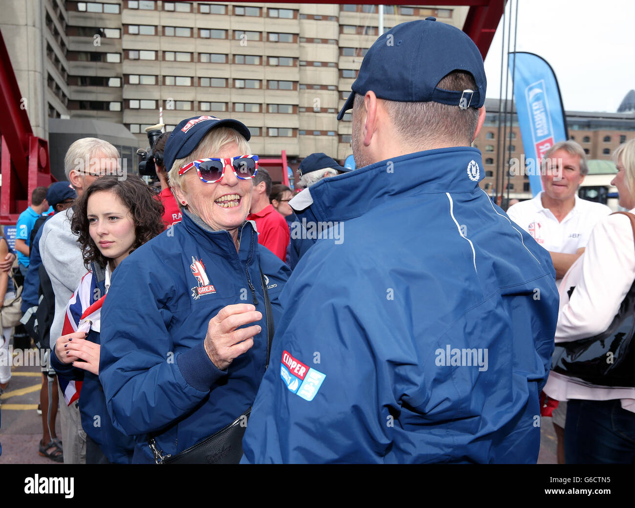 Great Britain crew members during the start of the Clipper Round the ...