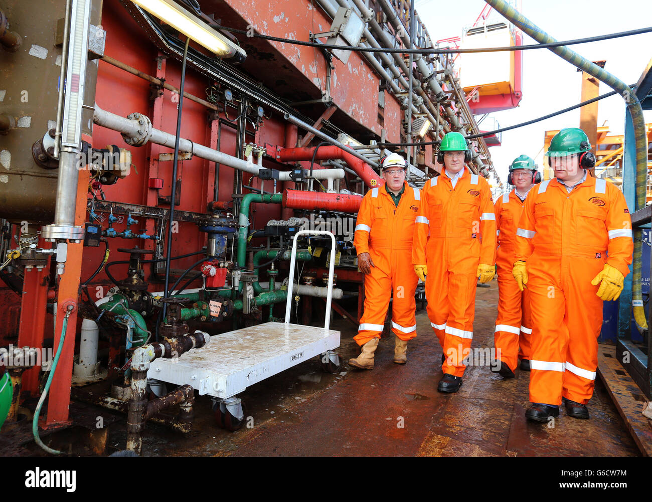 George Osborne during a visit to the Montrose Platform in the North Sea ...