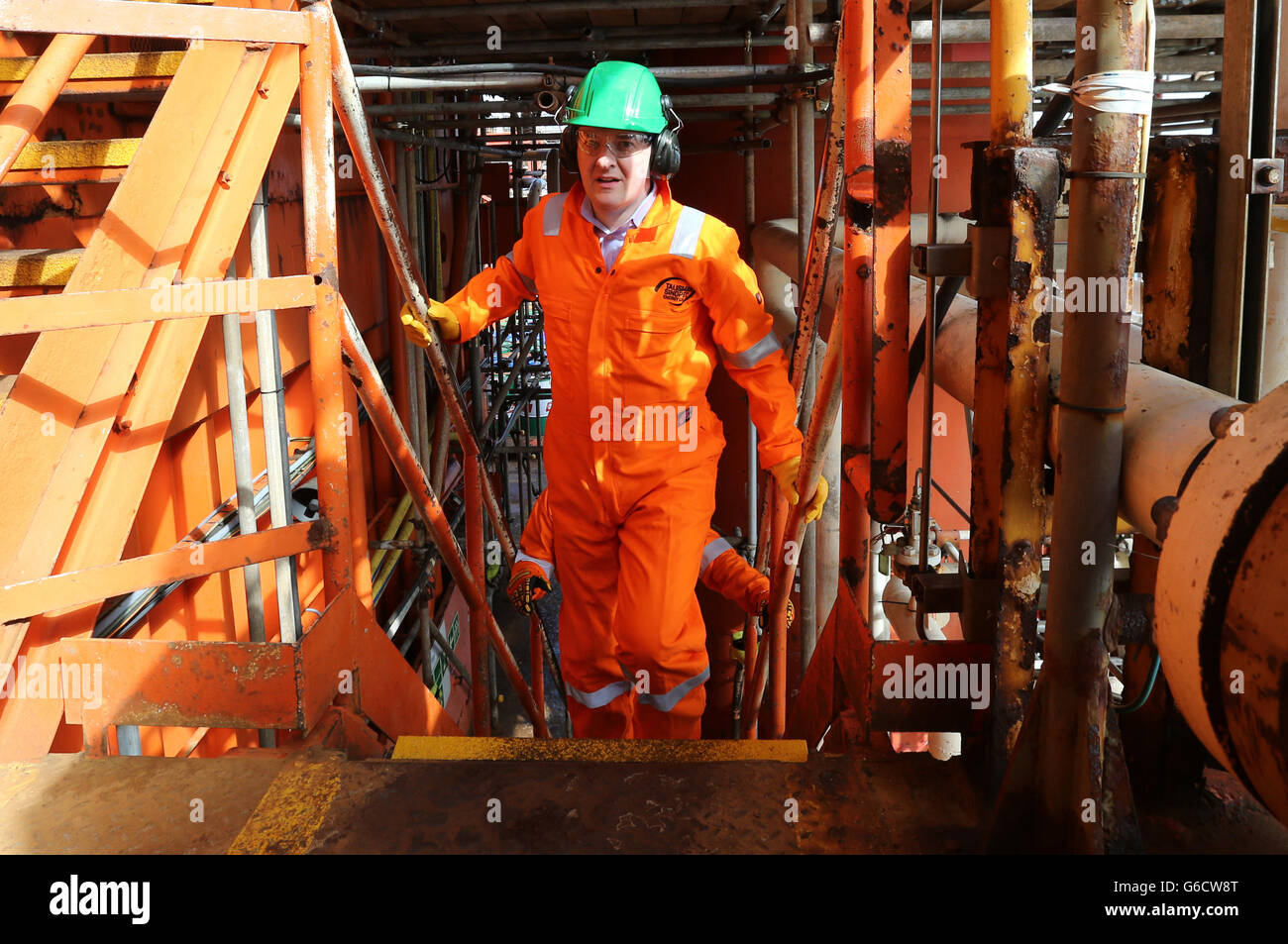George Osborne during a visit to the Montrose Platform in the North Sea ...